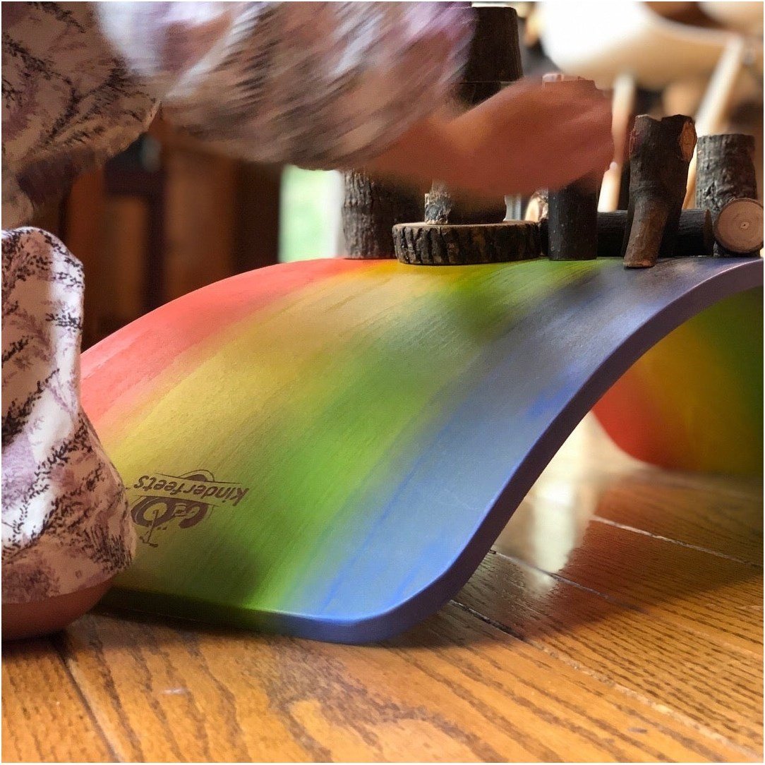 Kinderfeets wooden balance board / balance board children - Rainbow